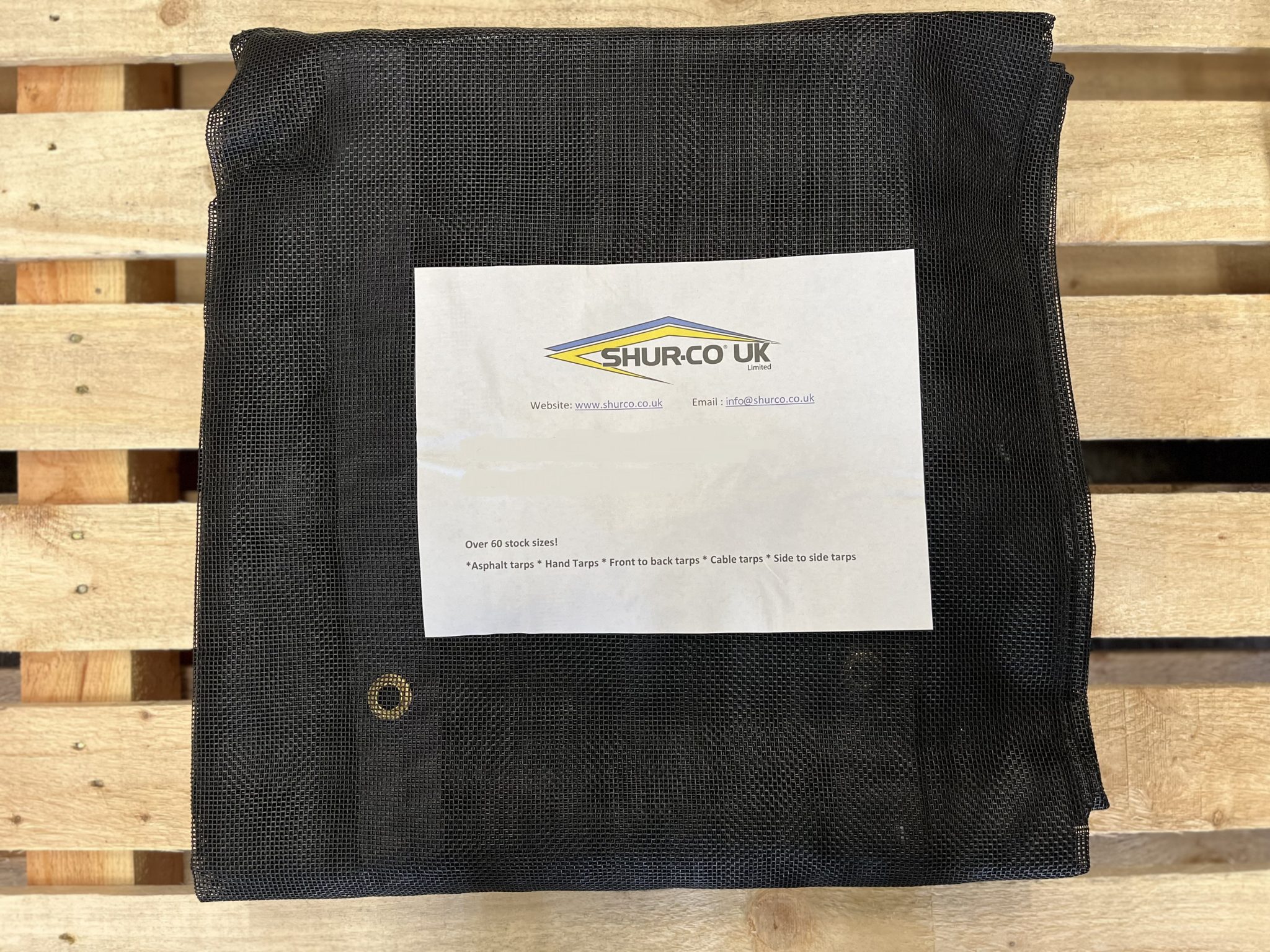Double Flip Replacement Black Heavy Duty Mesh Tarp (Per side) - Shurco UK
